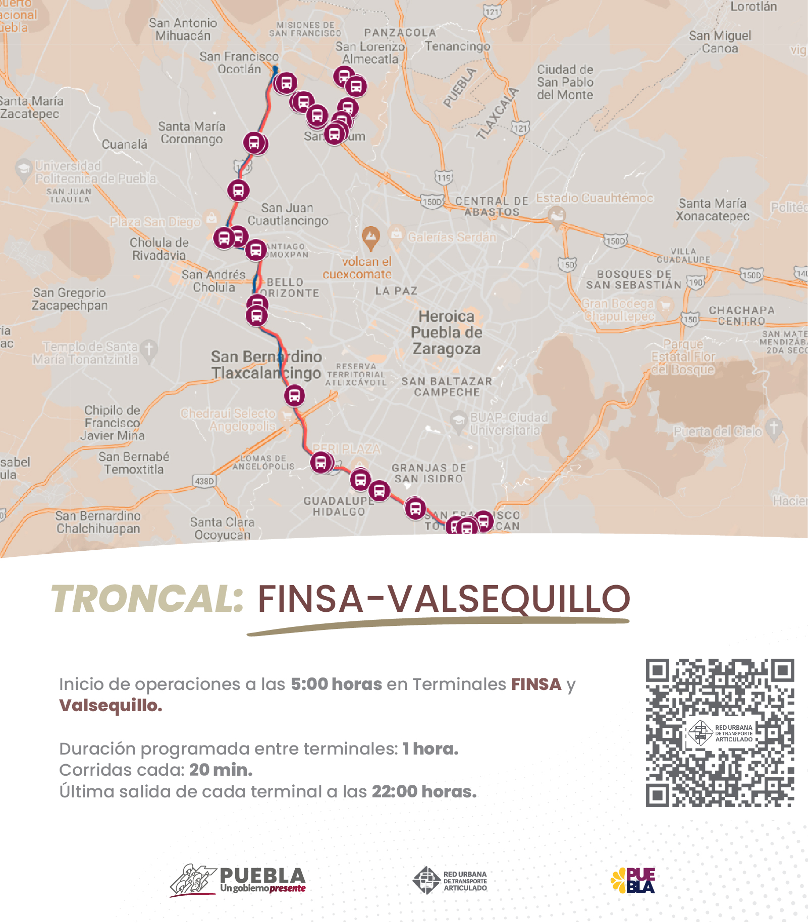 Línea 4 del metrobús de Puebla: Costos, horarios y rutas